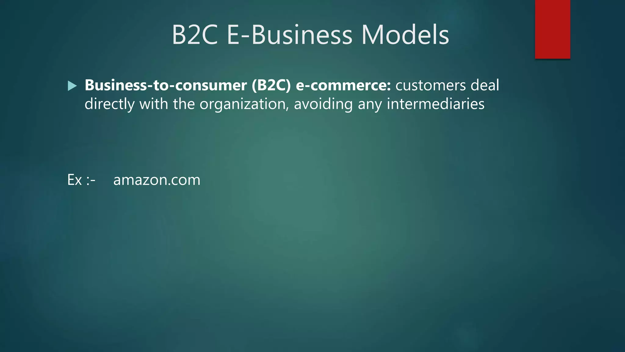 e commerce business models | PPTX