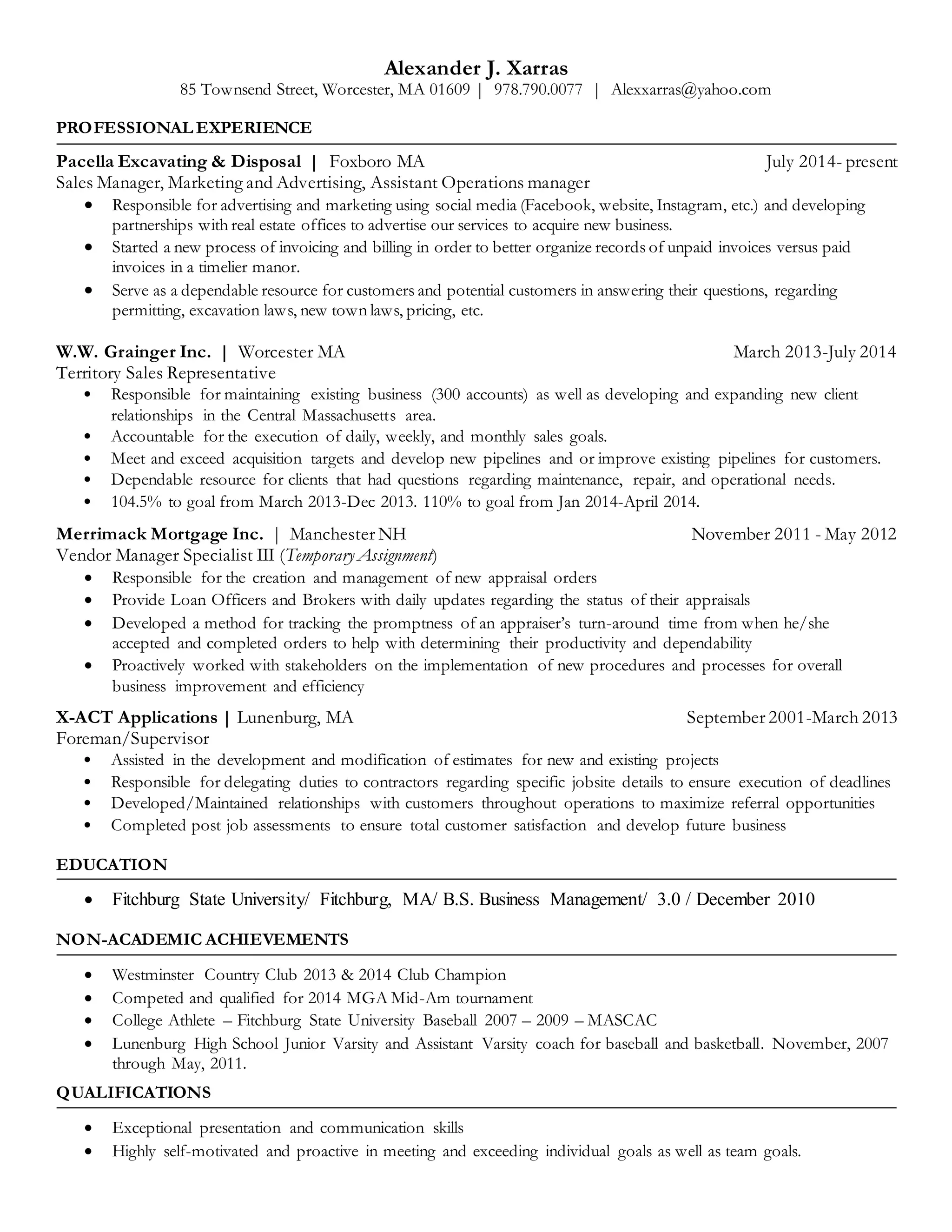 Alex Xarras updated resume 4-14 | DOCX