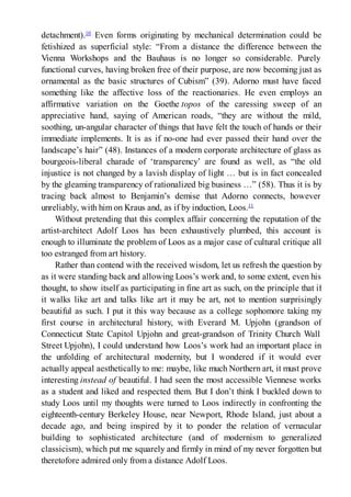 Adolf Loos The Art Of Architecture Joseph Masheck | PDF