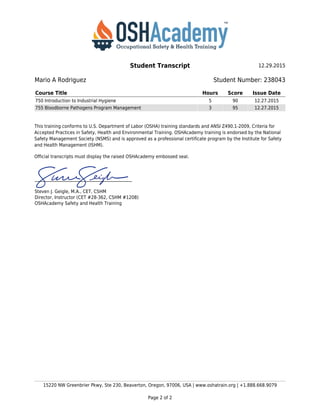 OSHA 132 student_transcript_2015 | PDF