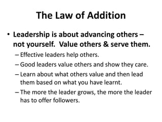 Twenty One Irrefuteable Laws of Leadership | PPTX