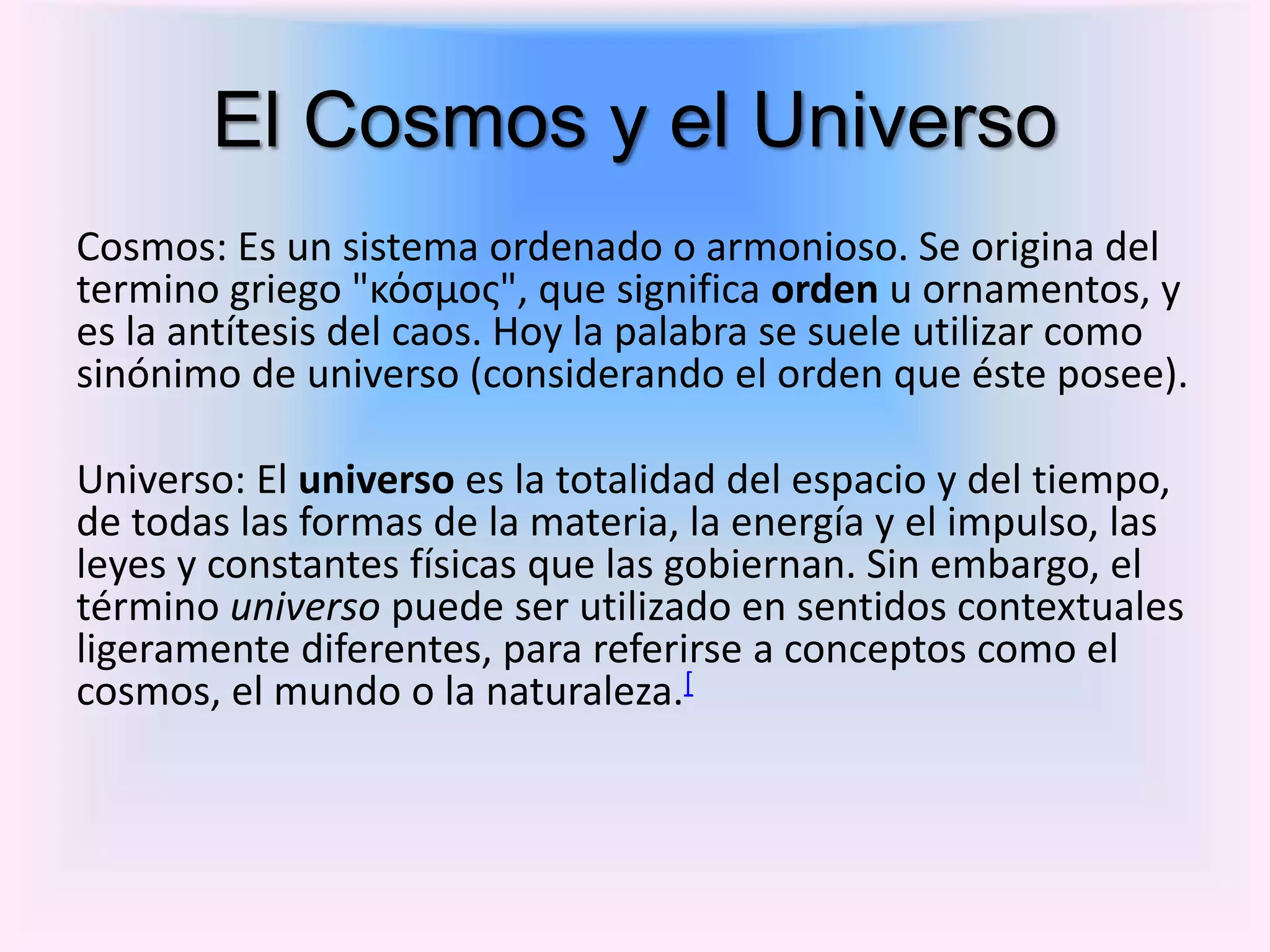 Sebastian Ramos cosmos y universo | PPT | Geography | Science