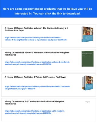 History Of Aesthetics Volume 1 Ancient Aesthetics Reprint Wladyslaw ...