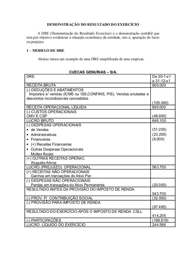 Exemplo De Apuração De Resultado Do Exercicio – Novo Exemplo Exemplo De Apuração De Resultado Do Exercicio – Novo Exemplo