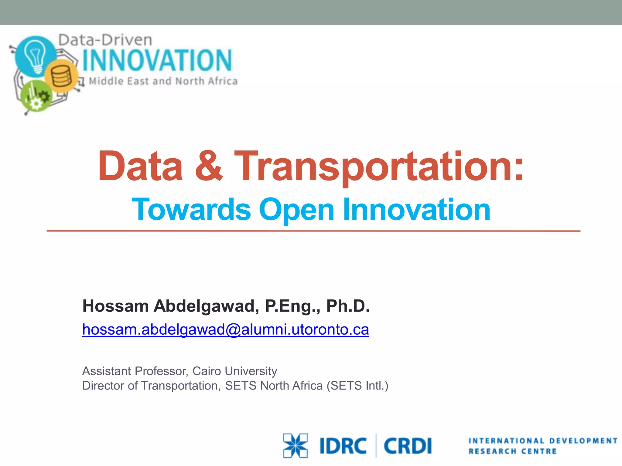 Data Driven Innovation in Transportation | PPT