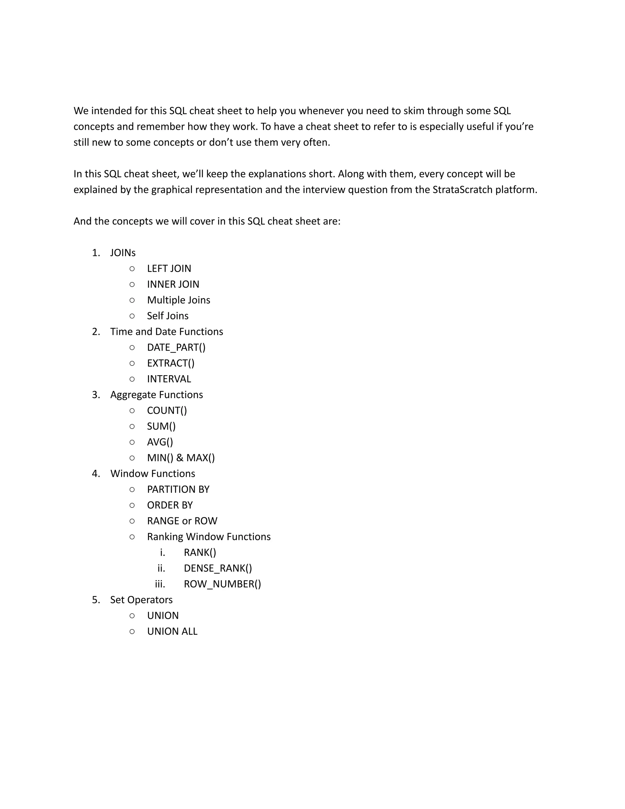 SQL CHEAT SHEET | PDF
