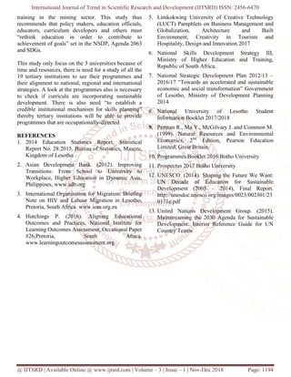 An Exploration of Programmes Offered by Universities in Lesotho and how ...