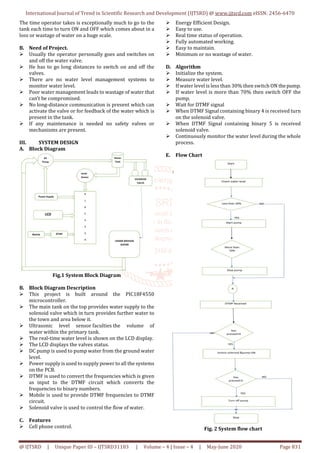 Automated Water Management and Distribution System using DTMF | PDF ...