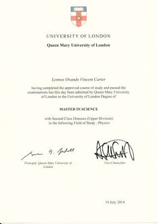 Masters certificate | PDF