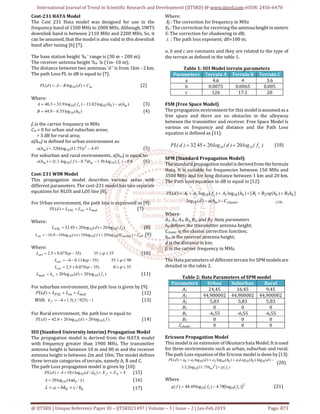 Performance Analysis of CIR and Path Loss Propagation Models in the Downlink of 3G Systems | PDF
