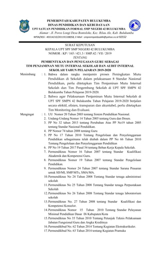 SK SPMI SMPN 42 Bulukumba | PDF