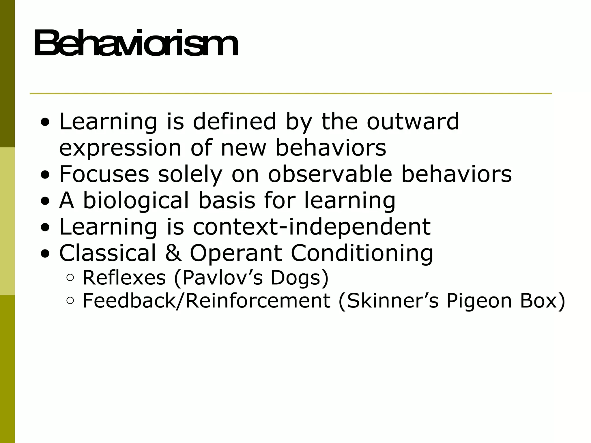 A Brief History of Learning Theory | PPT