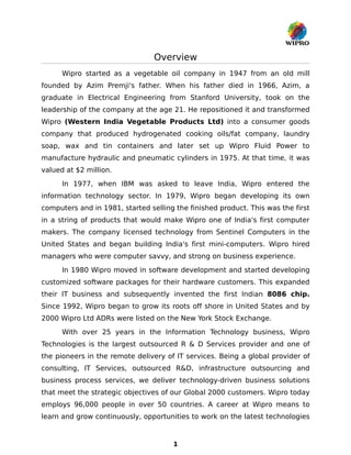 16606524 project-on-wipro | PDF