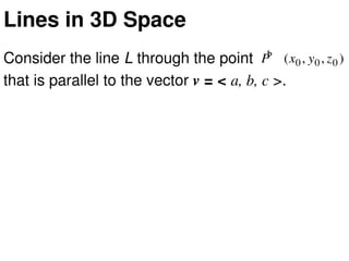 EQUATION OF LINE AND PLANE IN SPACE AND DISTANCE FORMULA | PPT