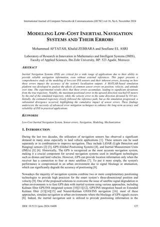 Modeling Low-cost Inertial Navigation Systems and their Errors | PDF