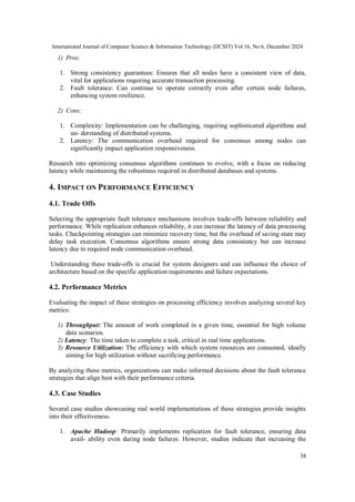 Exploring Fault Tolerance Strategies in Big Data Infrastructures and Their Impact on Processing ...