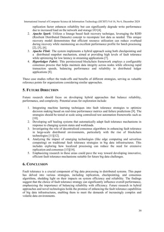 Exploring Fault Tolerance Strategies in Big Data Infrastructures and Their Impact on Processing ...