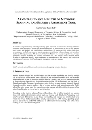 A COMPREHENSIVE ANALYSIS OF NETWORK SCANNING AND SECURITY ASSESSMENT ...