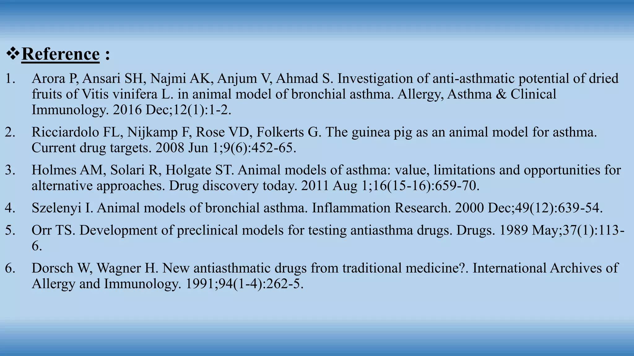 Animal model of Anti-asthmatic drug | PPTX