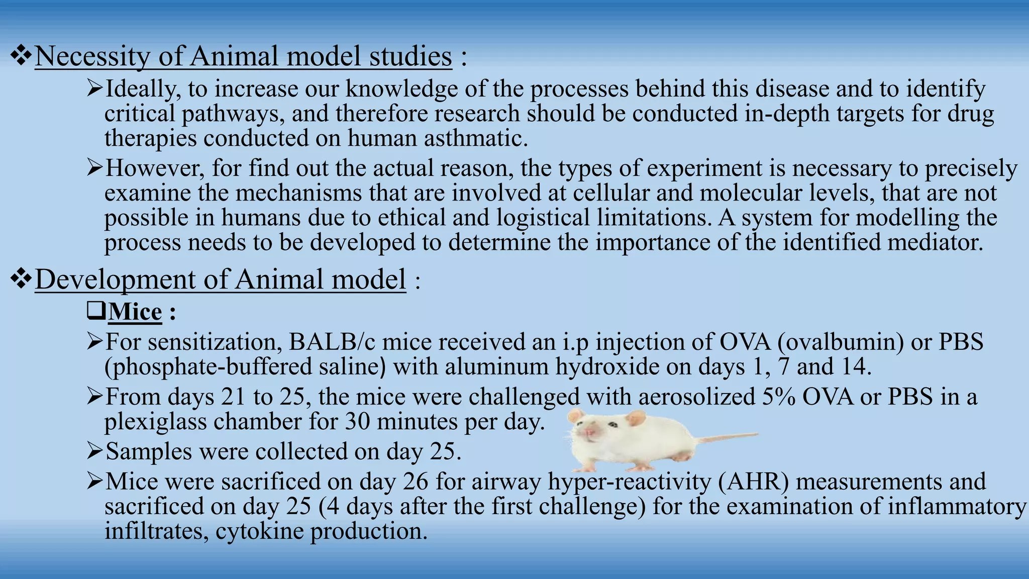 Animal model of Anti-asthmatic drug | PPTX