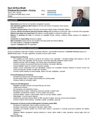 Resume - Nasir Ali Khan | PDF