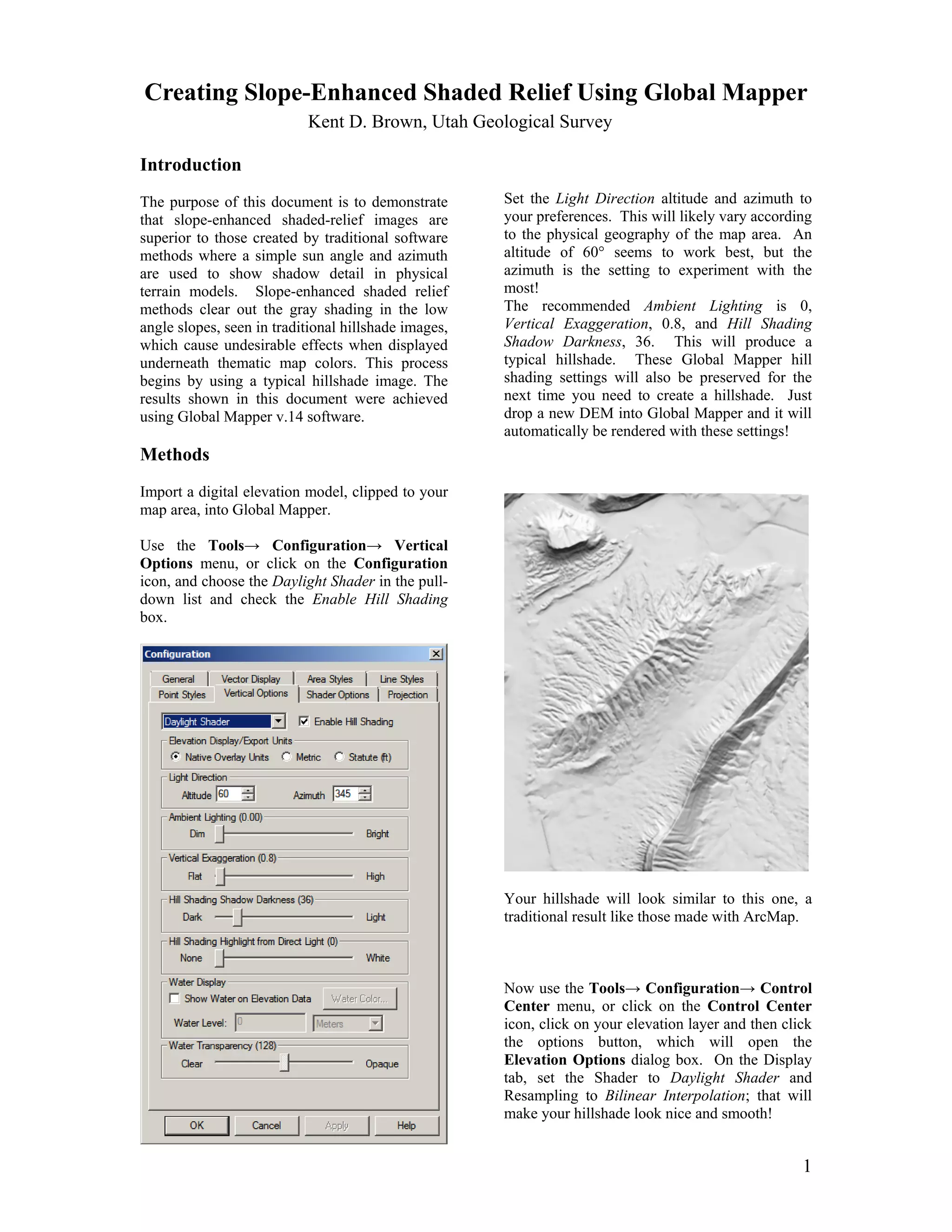 Creating Slope-Enhanced Shaded Relief Using Global Mapper | PDF