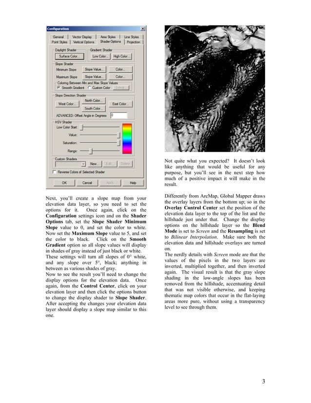 Creating Slope-Enhanced Shaded Relief Using Global Mapper | PDF | Photo ...