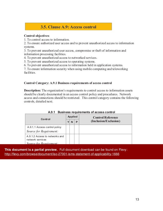 Iso 27001 Statement Of Applicability Template Iso 27001 Statement Of Applicability Template