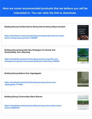 Building Strong Congregations Bruce Wrenn Philip Kotler Norman ...