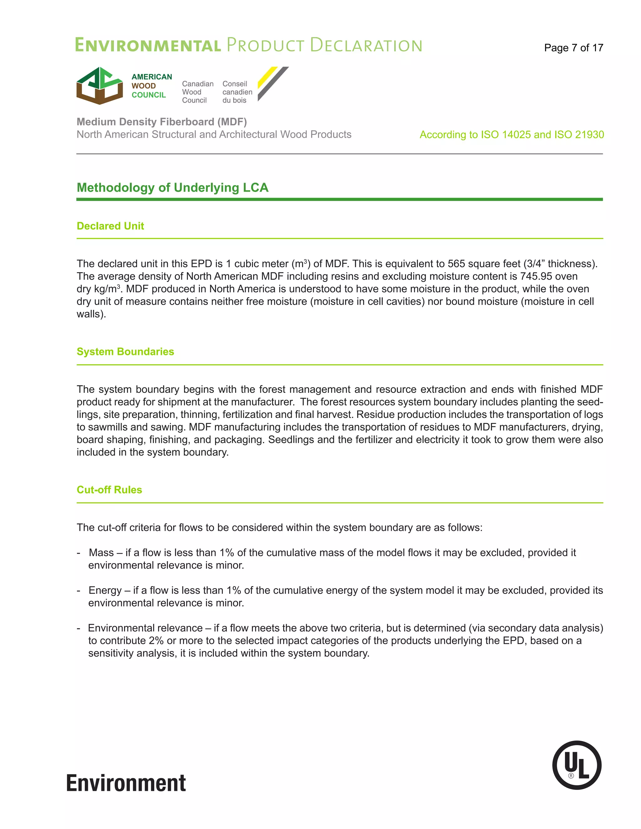 iMovR Environmental Product Declaration, American Wood Council | PDF