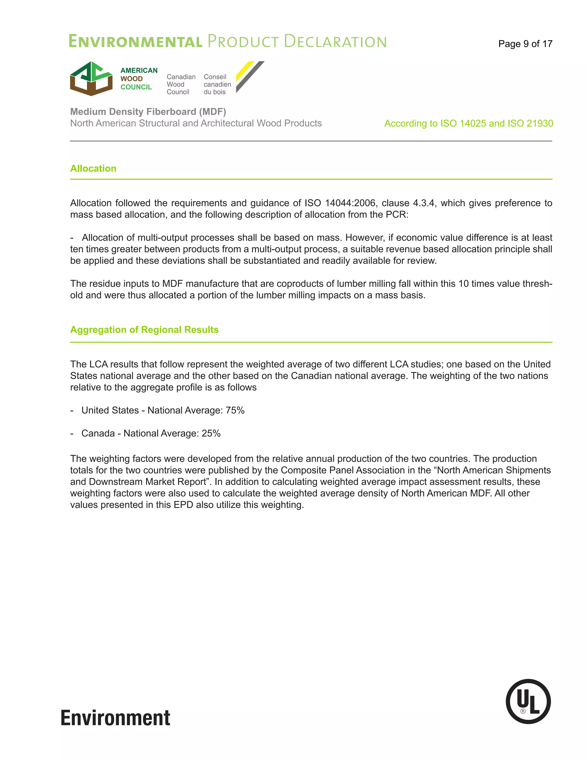 iMovR Environmental Product Declaration, American Wood Council | PDF