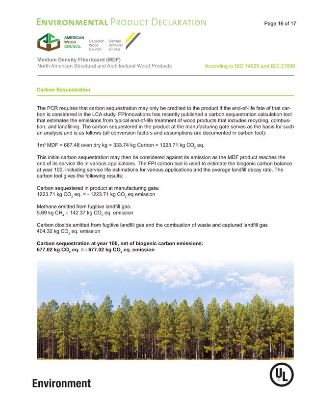 iMovR Environmental Product Declaration, American Wood Council | PDF