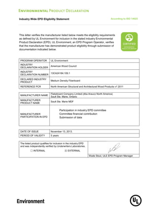 iMovR EPD Eligibility Statement, UL | PDF