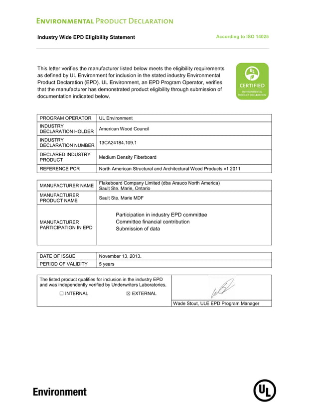 iMovR EPD Eligibility Statement, UL | PDF