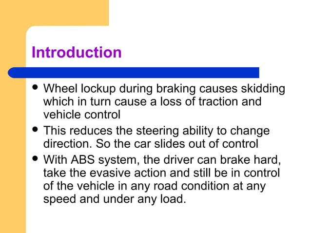 ANTI LOCK BRAKING SYSTEM | PPT