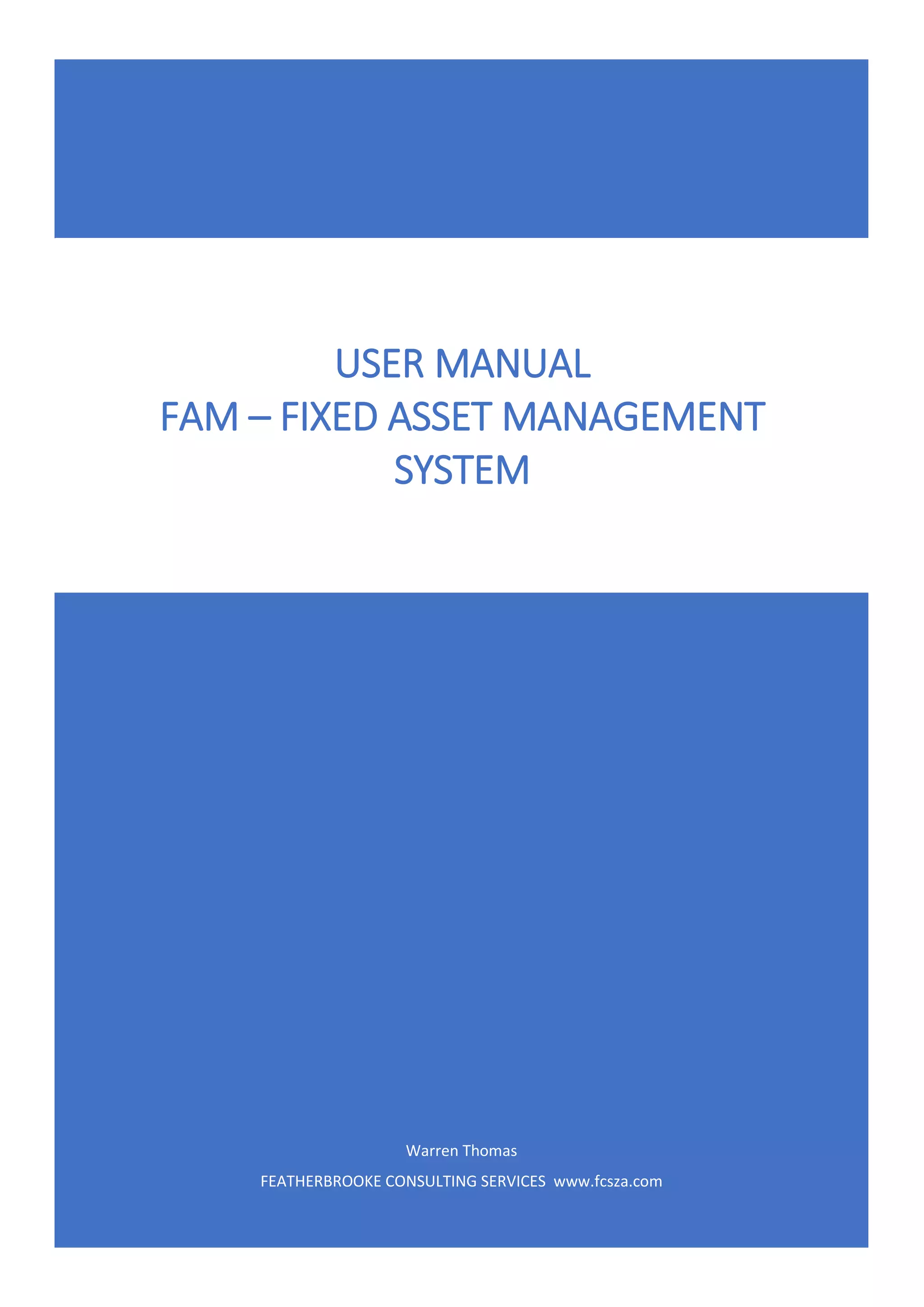 FAM - FixedAssetManagementSystemUserManual | PDF