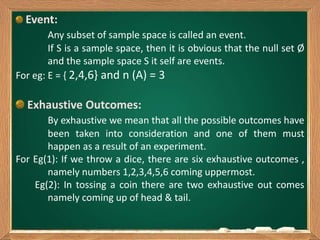 class 11th maths chapter probability cbse | PPT | Physics | Science