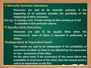 class 11th maths chapter probability cbse | PPT