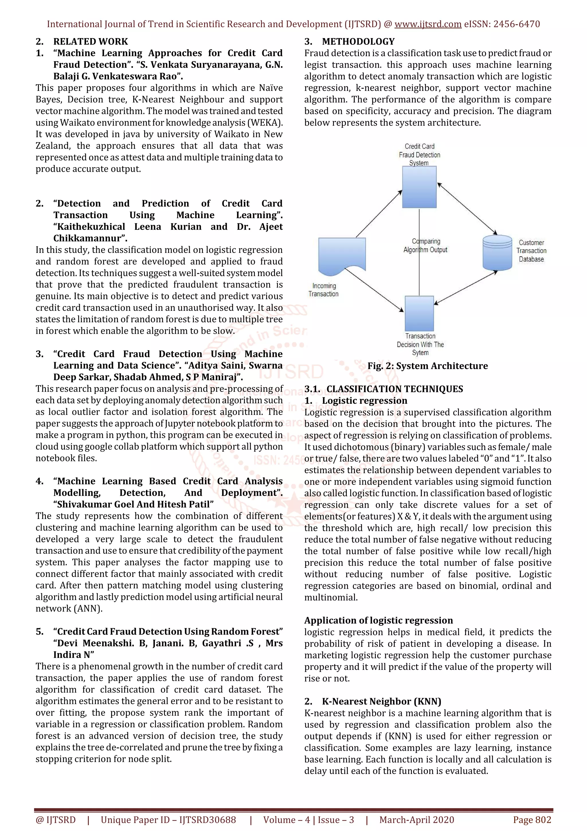A Study on Credit Card Fraud Detection using Machine Learning | PDF