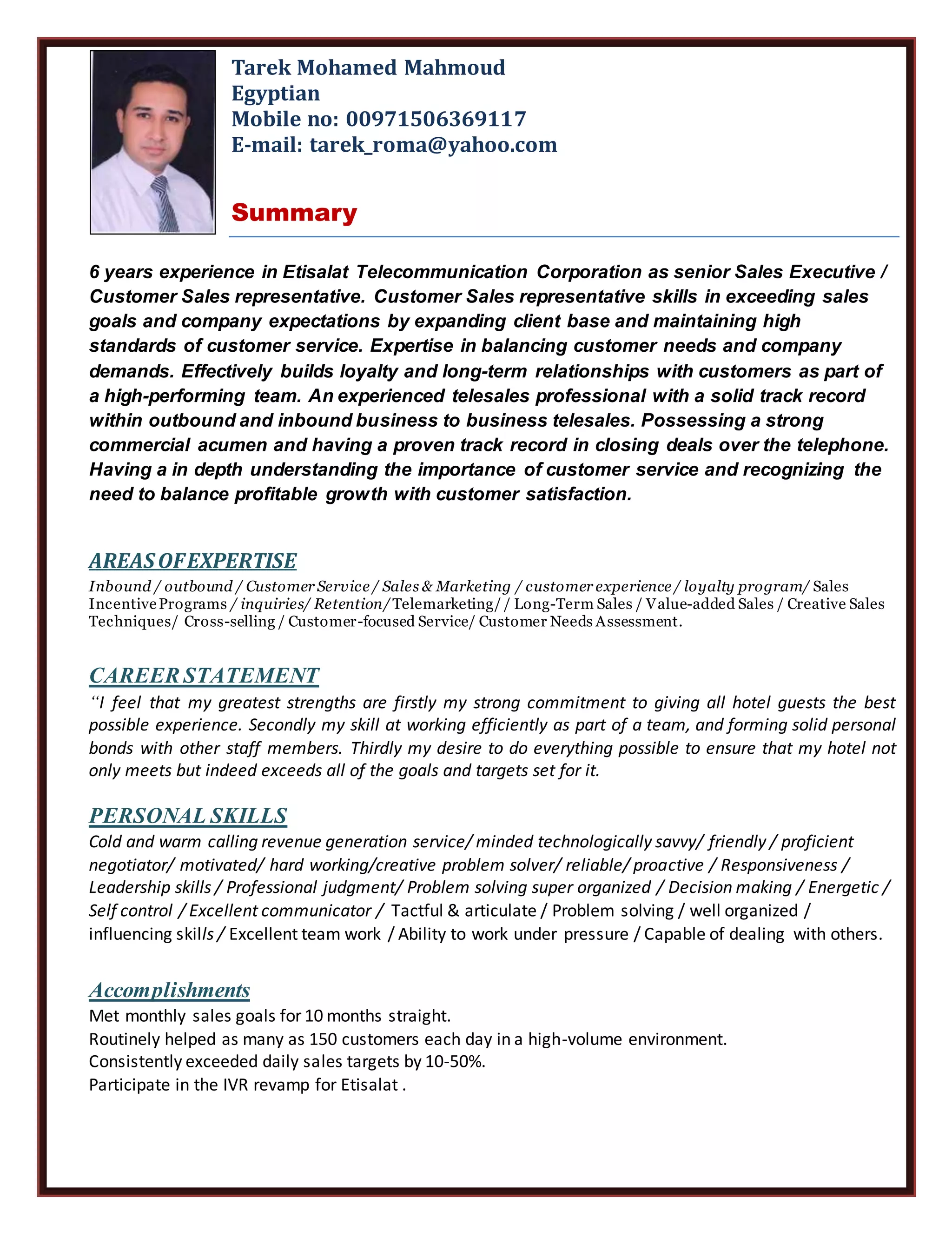 tarek sales last update | DOCX | Sales | Business