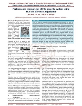 Performance Comparison of File Security System using TEA and Blowfish Algorithms | PDF