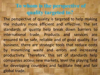 ISO’s Perspective on Quality | PPT