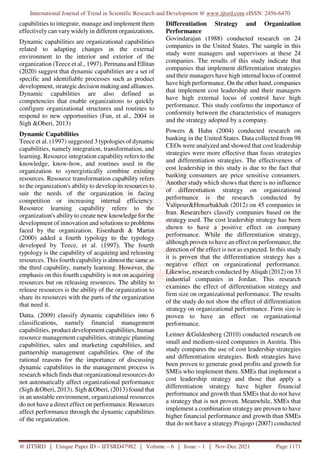 The Role of Strategic Capabilities and Differentiation Strategy in ...