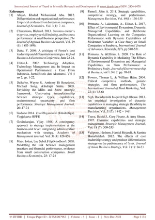 The Role of Strategic Capabilities and Differentiation Strategy in ...