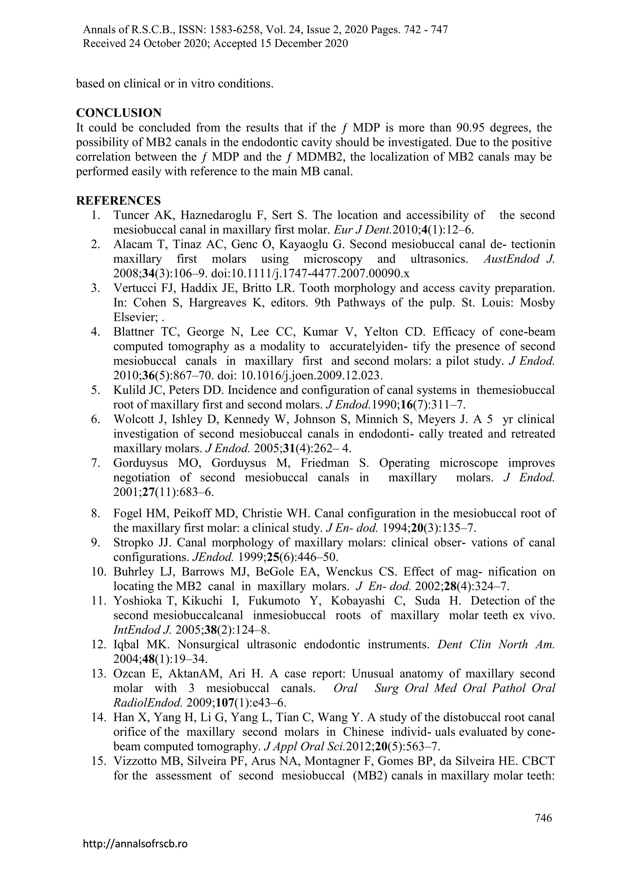 Radiographic Evaluation of the MB2 Canal in Permanent Maxillary Molars ...