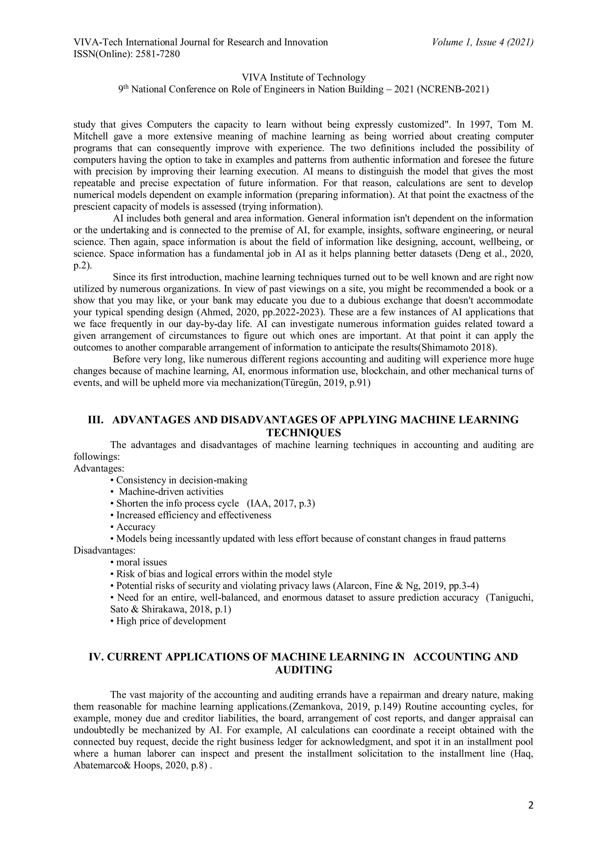 Machine learning applications used in accounting and audits | PDF