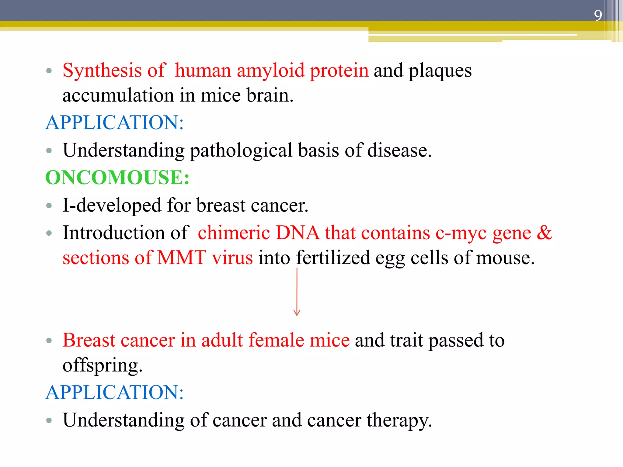 TRANSGENIC ANIMALS AND ITS APPLICATION | PPTX