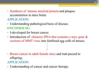 TRANSGENIC ANIMALS AND ITS APPLICATION | PPTX
