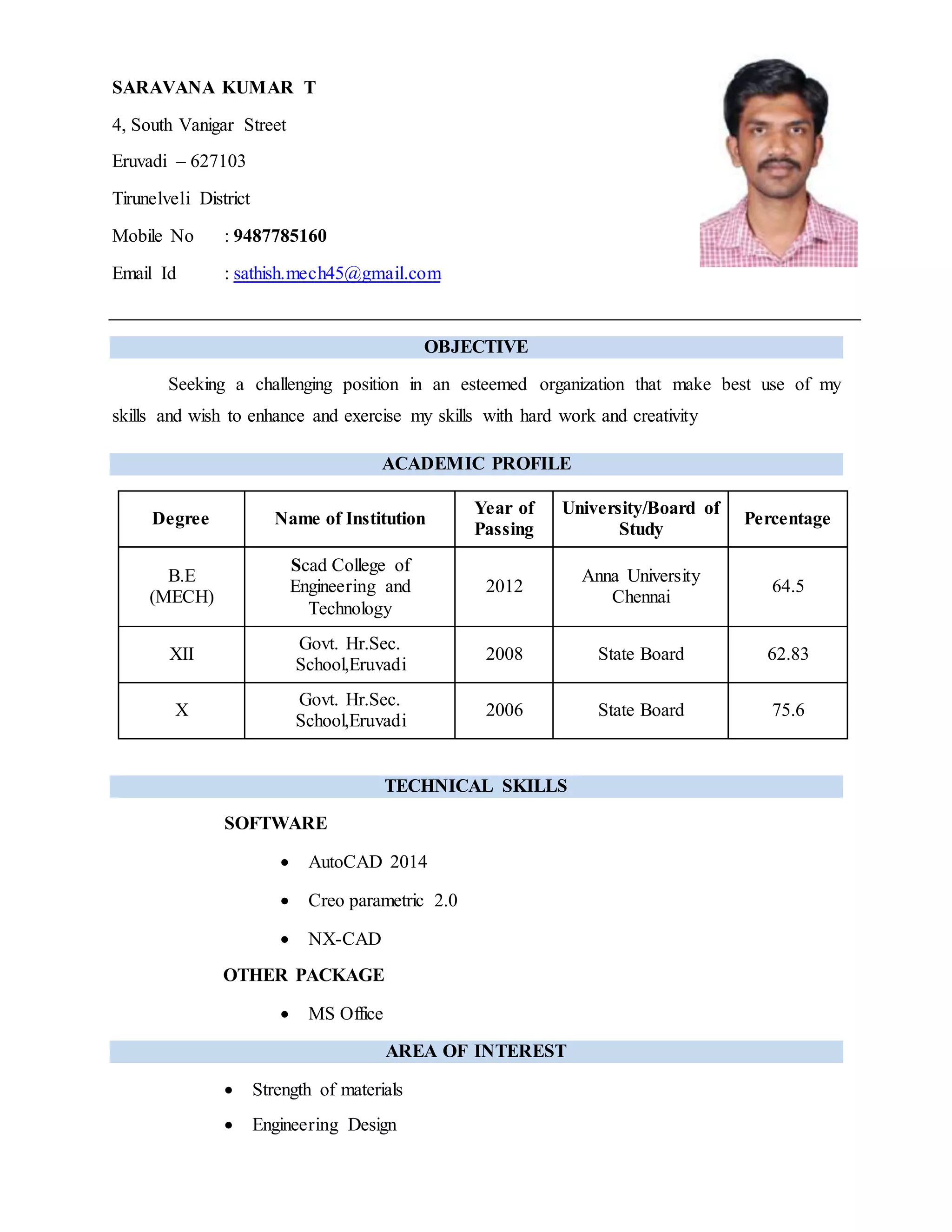 Saravana Resume | DOCX