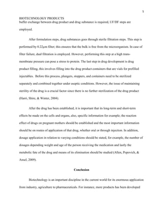 biotechnology products. | DOC | Biotech and Biomedical Industry ...